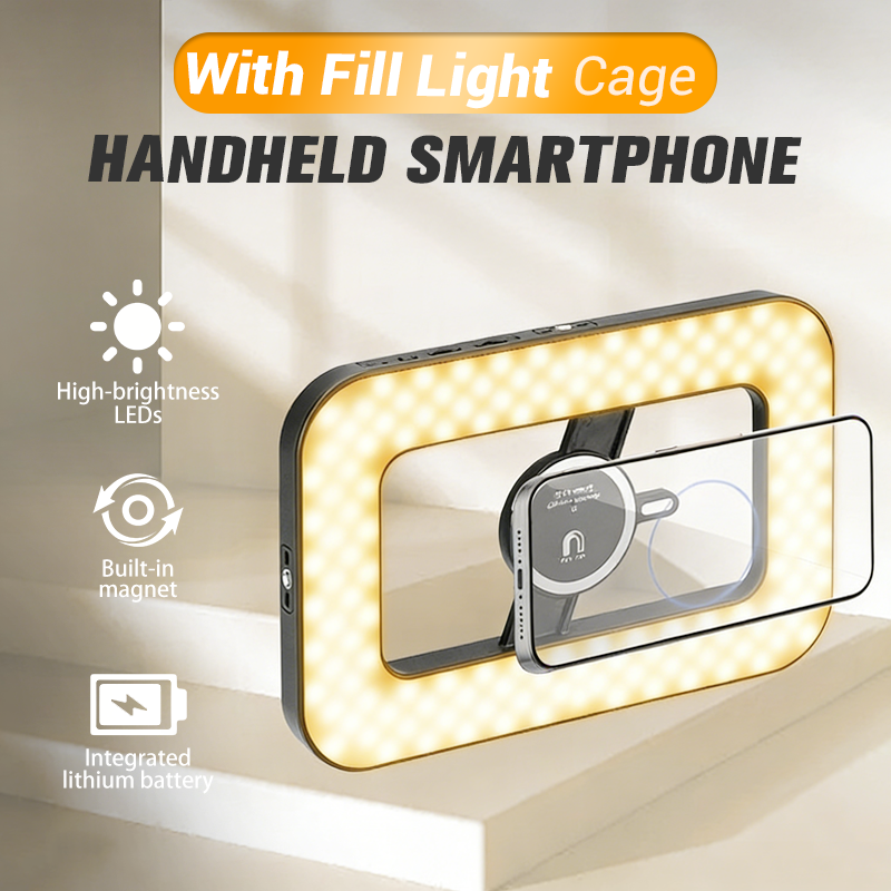 Handheld Smartphone Cage with Fill Light – obtenirie